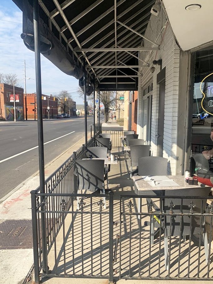 Even the outdoor seating maintains that classic diner charm that makes every meal feel like a special occasion.