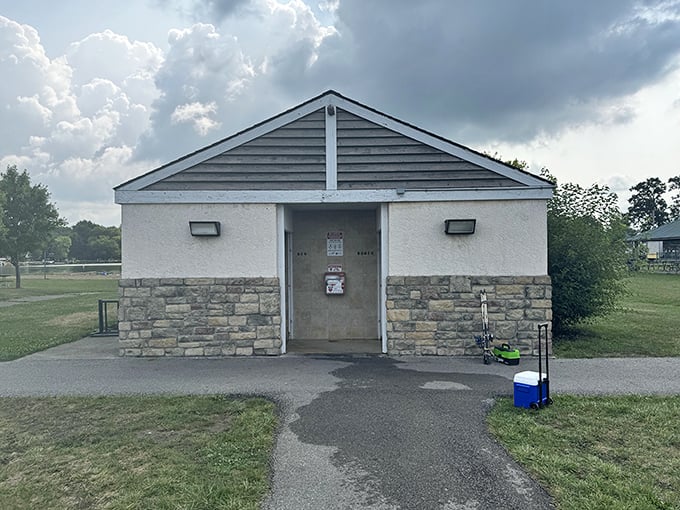 Not all architecture needs to impress—sometimes functionality is beauty enough. This humble restroom facility has saved countless family outings from disaster.