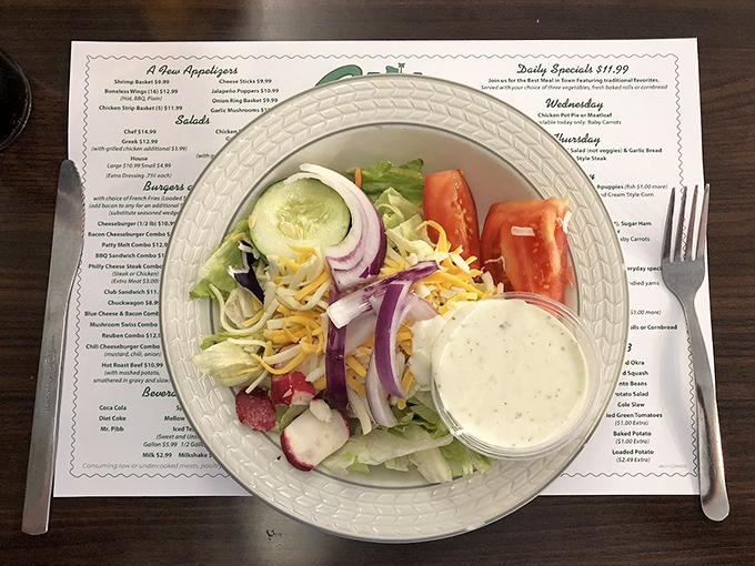 A salad that doesn't apologize for being a salad. Fresh, colorful, and honest—the kind that makes you feel virtuous while still being satisfying.