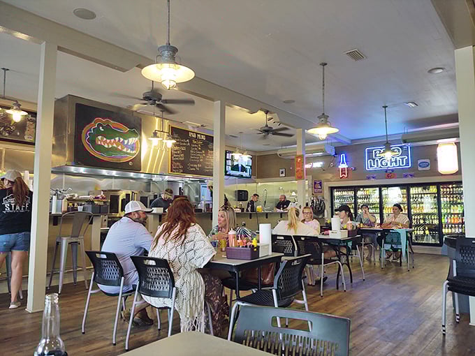 The dining room buzzes with the energy of people united by a common mission: consuming as much fresh seafood as humanly possible.