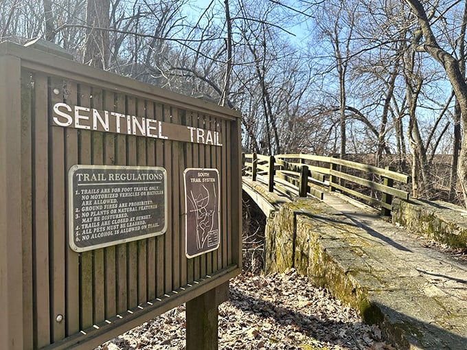Sentinel Trail beckons with wooden bridges and limestone passages—like a choose-your-own-adventure book where every choice leads to something wonderful.