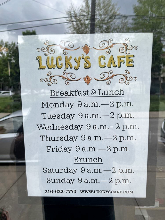 The hours sign might as well read "9am-2pm: Time When Happiness Is Served Daily" for those lucky enough to find this Tremont treasure.
