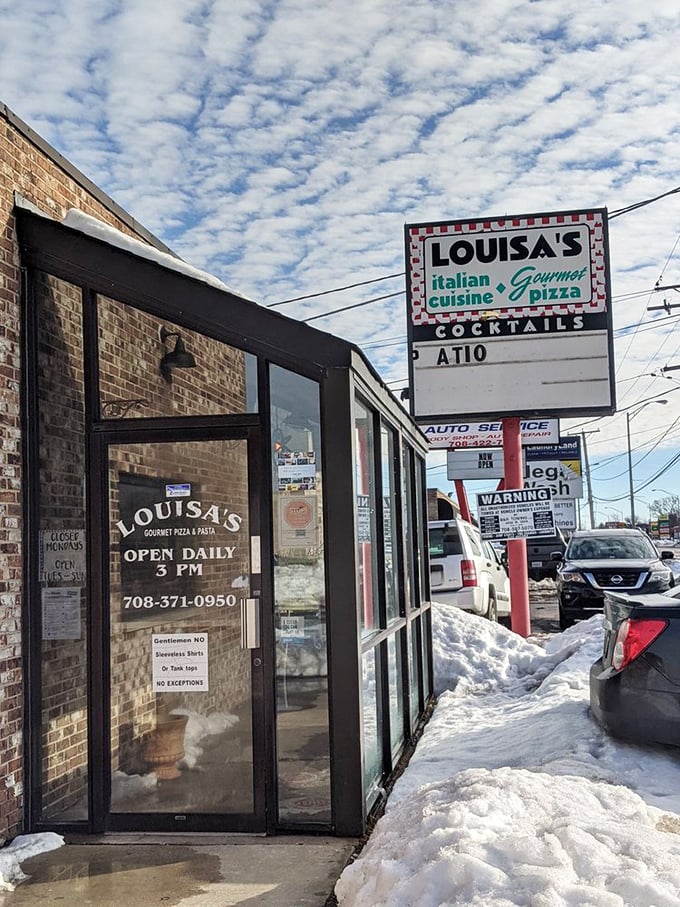Snow can't keep the faithful away. When winter hits Chicago, Louisa's becomes even more of a warm sanctuary for comfort food seekers.