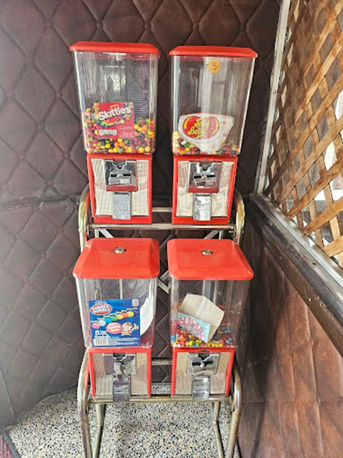 Candy machines standing sentinel by the door—the final temptation as you waddle out, wondering how you'll ever be hungry again.