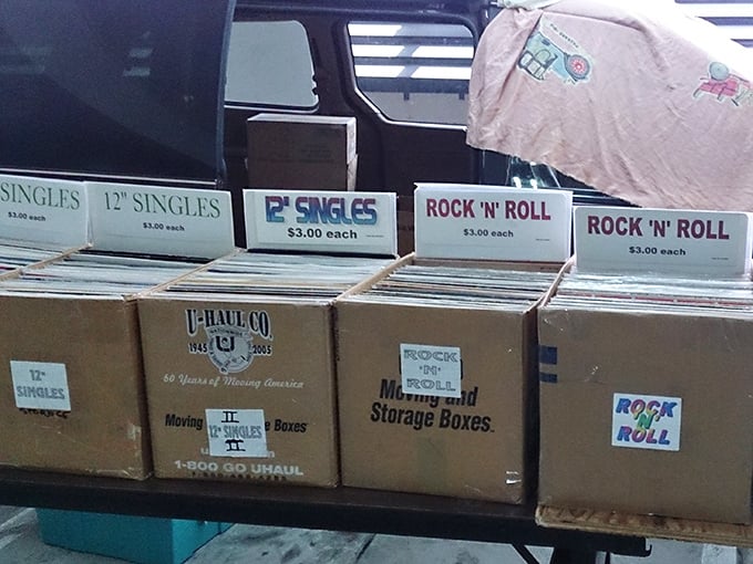 Vinyl revival central! These crates of musical history aren't just records—they're portals to the soundtrack of generations past, organized by genre.