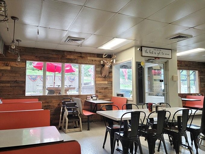 Red vinyl booths where countless conversations have unfolded over plates of comfort food and endless coffee refills.