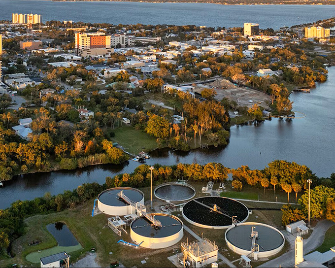 Aerial view of Melbourne shows why it's a Space Coast gem. Water on both sides, reasonable prices in between – that's smart retirement geography!Add to Conversation