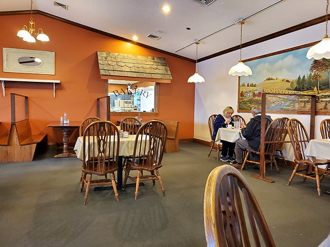 The bakery dining area feels like eating at Grandma's house—if Grandma had impeccable taste and could feed an army without breaking a sweat.