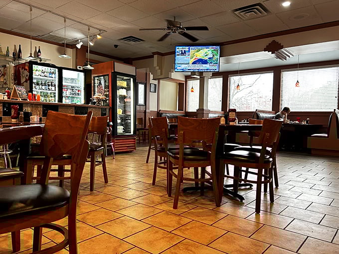 The dining room waits expectantly for the lunch rush—tables that have witnessed first dates, business deals, and Sunday family traditions.