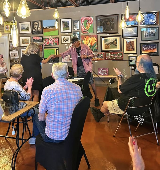 More than just shopping—Home Again hosts community events where local artists share their talents, proving secondhand stores build firsthand connections.