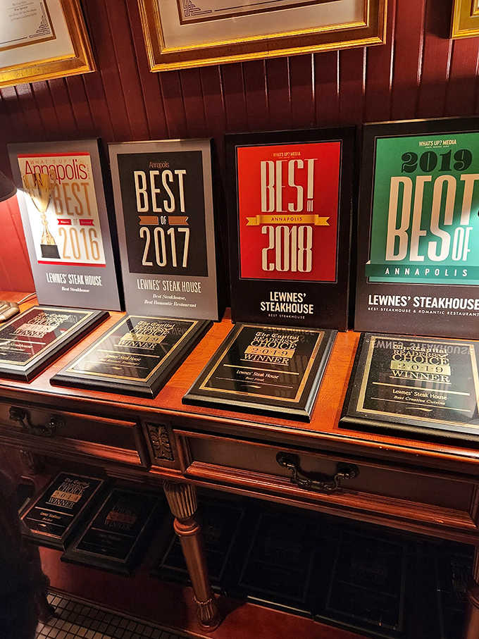 Those awards aren't just wall decorations – they're the hardware version of what locals have been saying for years about Lewnes' supremacy.