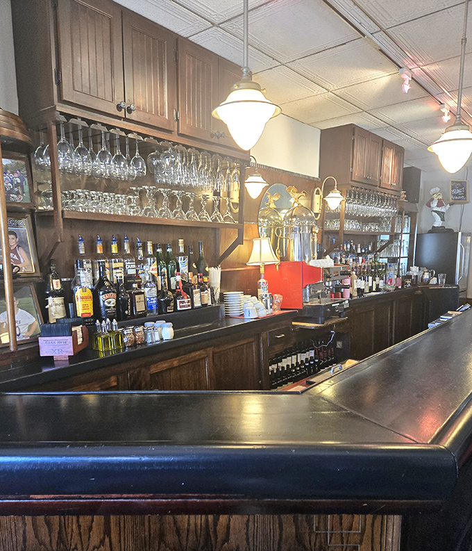 A bar stocked not for show but for purpose – where proper Italian digestifs await to complete your meal the way nature intended.