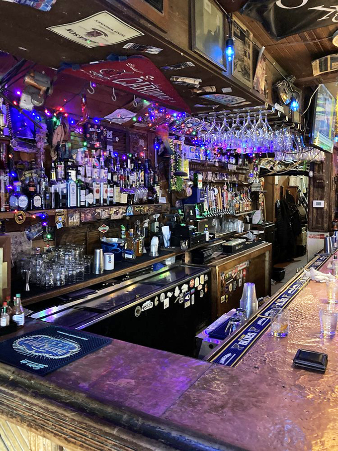 A bar that understands the importance of proper lighting—specifically, the kind that makes everyone look like they're in a blues music video. 