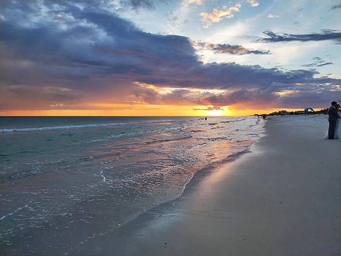 After a meal at Mike's, take a sunset stroll on Panama City Beach. Nature's perfect digestif after a seafood feast.