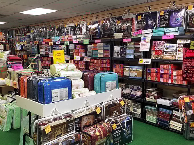 Bedding bonanza! High thread counts at bargain prices create the perfect storm of practical shopping that still delivers that treasure-hunter's high.