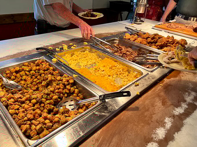 The buffet – where decision fatigue meets its match. "Take all you want, but eat all you take" has never been more tempting.