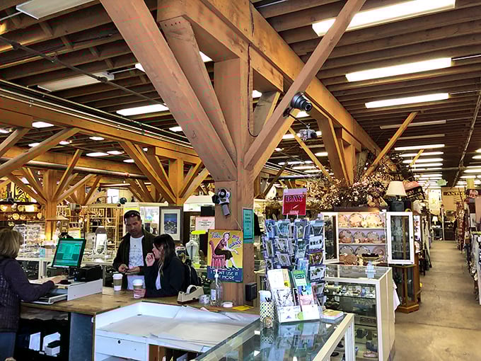 Where transactions happen but conversations are the real currency. Notice the wooden beams—they've heard every "My grandmother had one just like this!"