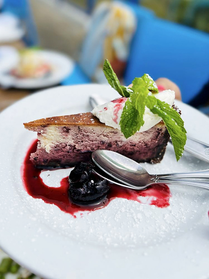 A berry cheesecake that proves Sam's doesn't just master seafood – they understand the importance of a sweet finale.