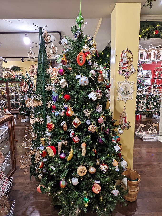 This tree isn't just decorated—it's curated with food-themed ornaments that would make any foodie consider a second Christmas tree.
