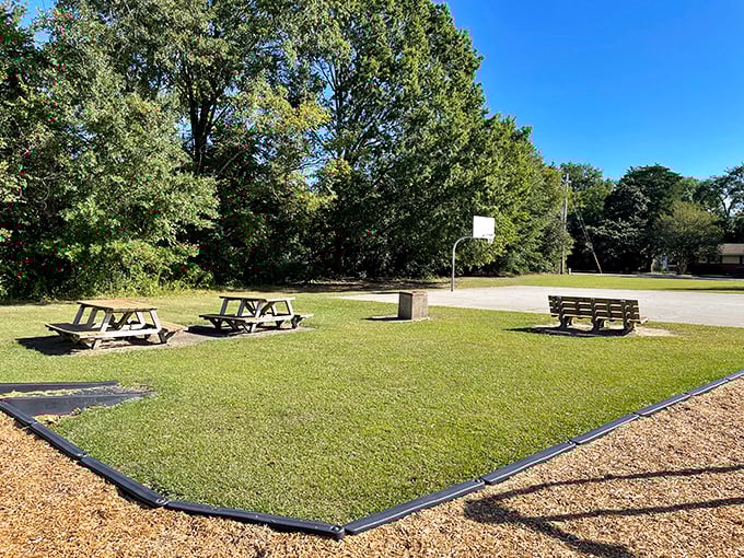 City Arena Park provides recreation space for all ages, where grandparents can watch grandchildren play without worrying about the cost of admission.
