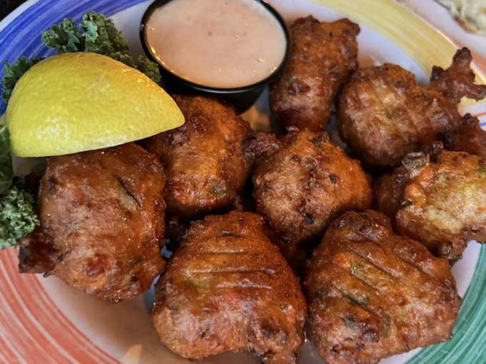 Conch fritters that crunch then melt – little golden orbs of happiness that make you wonder why you'd ever eat anything else.