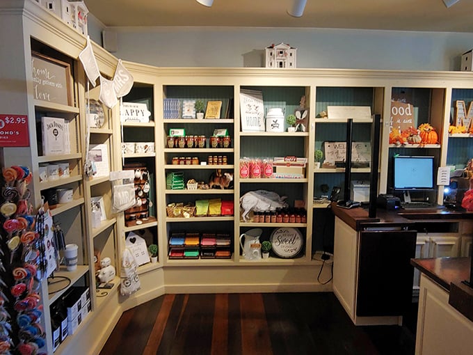The charming retail space offers everything from local preserves to clever kitchen towels—Southern hospitality packaged to take with you.