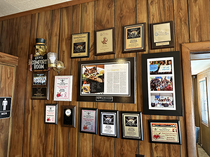 Not just decorations, but a hall of fame celebrating years of serving the community. Those awards weren't handed out for mediocre meals.