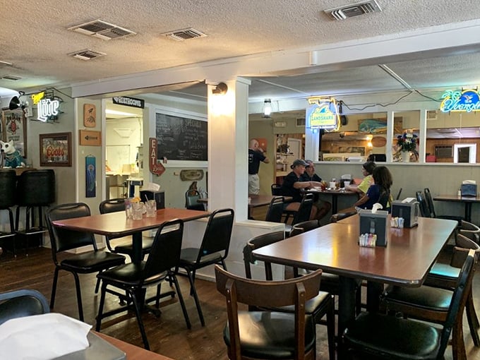 No fancy lighting or designer chairs here—just honest tables where honest food creates honest-to-goodness dining memories.
