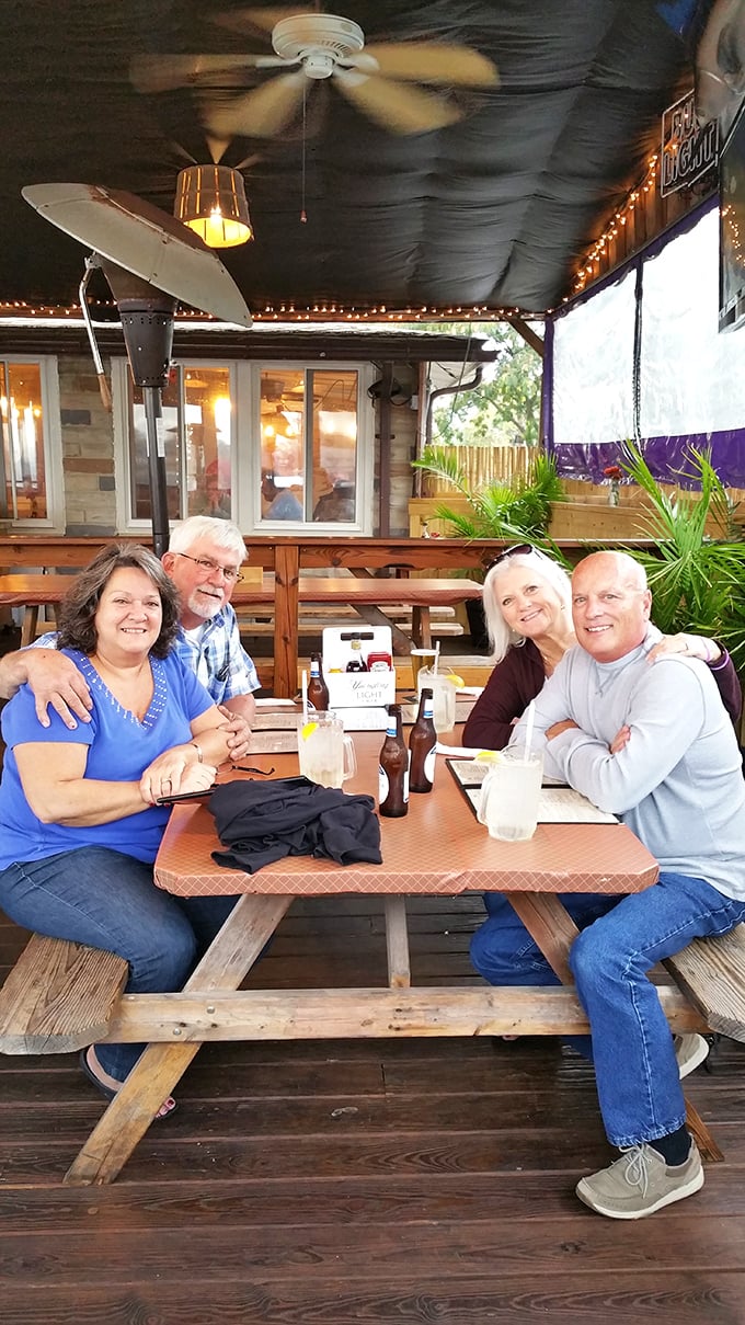 The outdoor dining area offers a perfect stage for the timeless performance of friends, food, and laughter under Maryland skies.