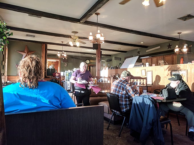 A dining room where conversations flow as freely as the coffee. Every table holds the possibility of both great food and unexpected friendship.