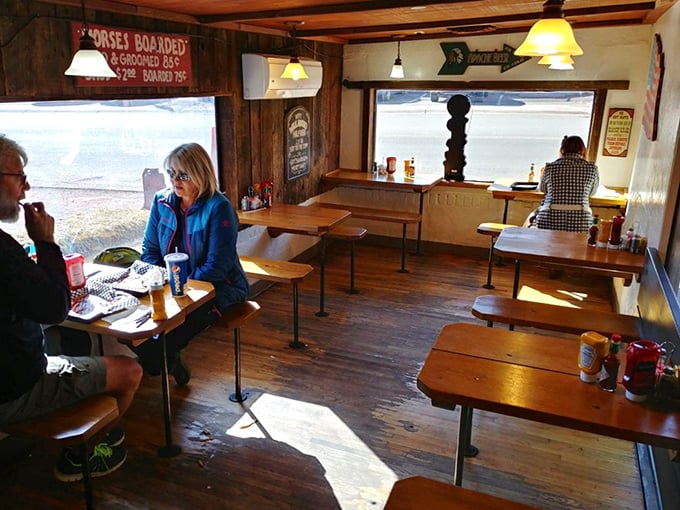 Sunlight streams through windows onto wooden tables where diners discover that sometimes the best views in Sedona aren't the red rocks—they're on your plate.