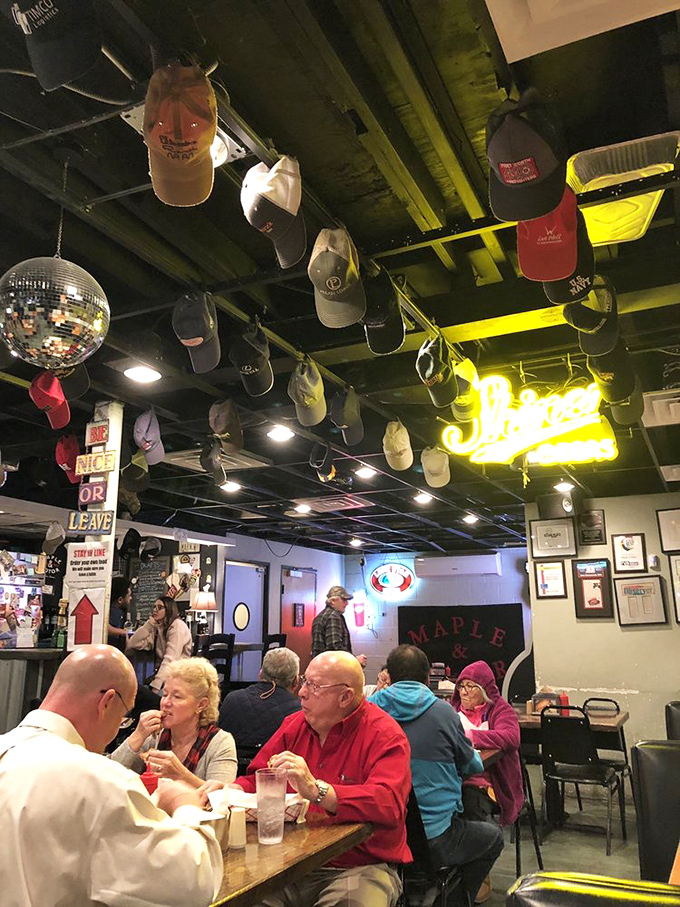 A packed house of happy diners—the universal language of "mmm" needs no translation when the food is this good.