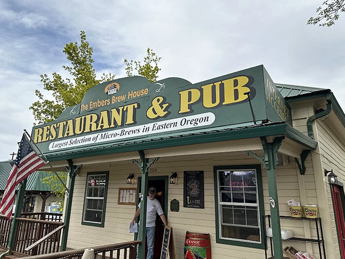 The Embers Brewhouse promises what every mountain town delivers best—craft beer with a view that makes everything taste better.