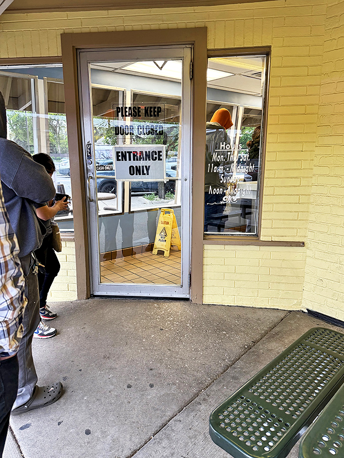 The entrance to beef paradise comes with clear instructions: one way in, no way you're leaving disappointed.