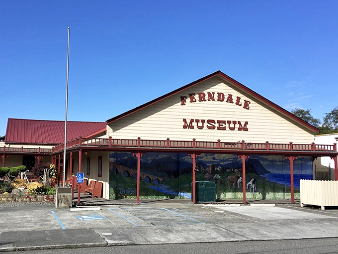 The Ferndale Museum preserves local history in a building that's an artifact itself—complete with a mural depicting the area's pastoral beauty.