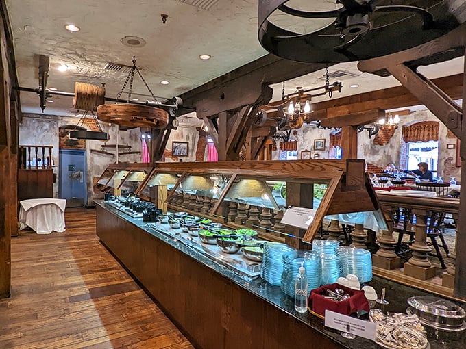 An endless salad bar that puts chain restaurants to shame. Fresh ingredients waiting to become your personal masterpiece.