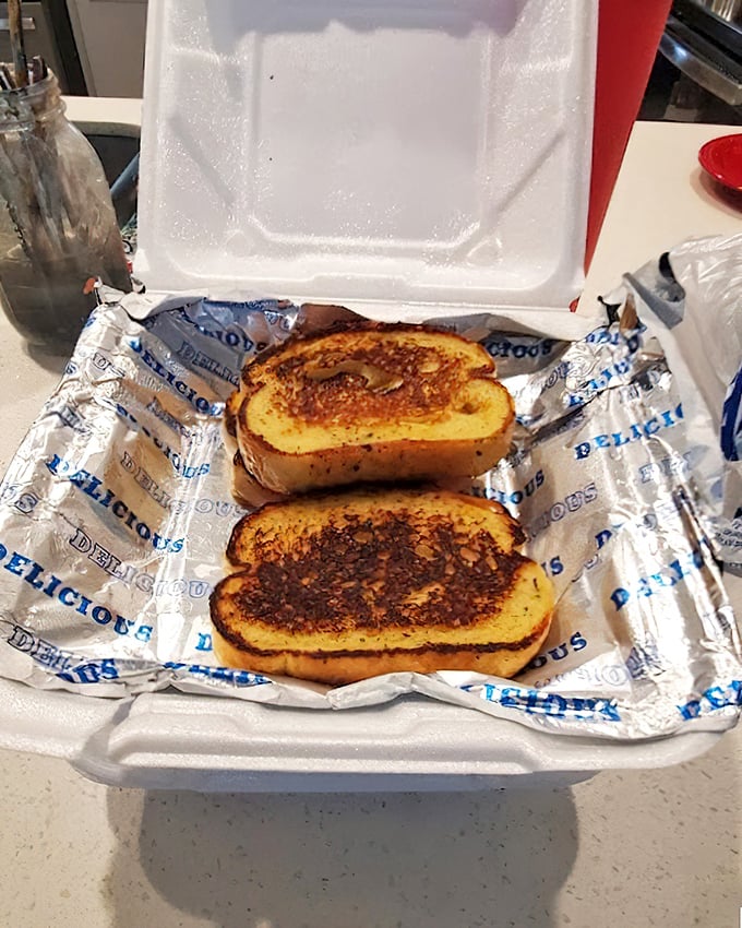 Garlic bread with that perfect golden crust. The ideal tool for sopping up every last drop of barbecue sauce on your plate.