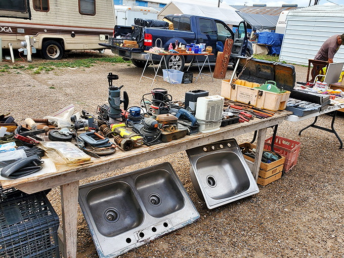 One person's kitchen sink is another's treasure—a DIY enthusiast's dream where today's castoffs become tomorrow's vintage finds.