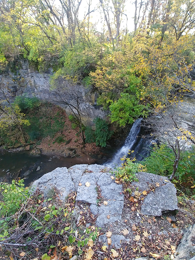 The view from above offers perspective on nature's handiwork. From this vantage point, you can appreciate how water carved this magnificent gorge.