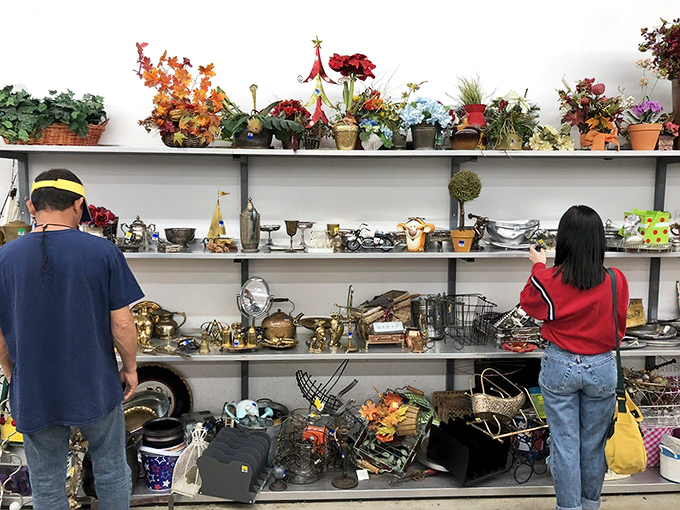 Brass teapots, artificial flowers, and mysterious gadgets—the home décor section is like your eccentric aunt's attic, but better organized.