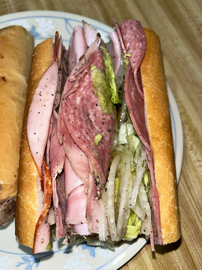 The Italian sub—a stratified geological wonder of meats, cheese, and veggies. Scientists should study how they fit this much flavor in one sandwich.