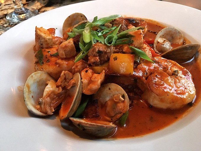 This seafood stew isn't just dinner – it's a maritime celebration where shrimp, clams and sauce perform a delicious synchronized swimming routine.