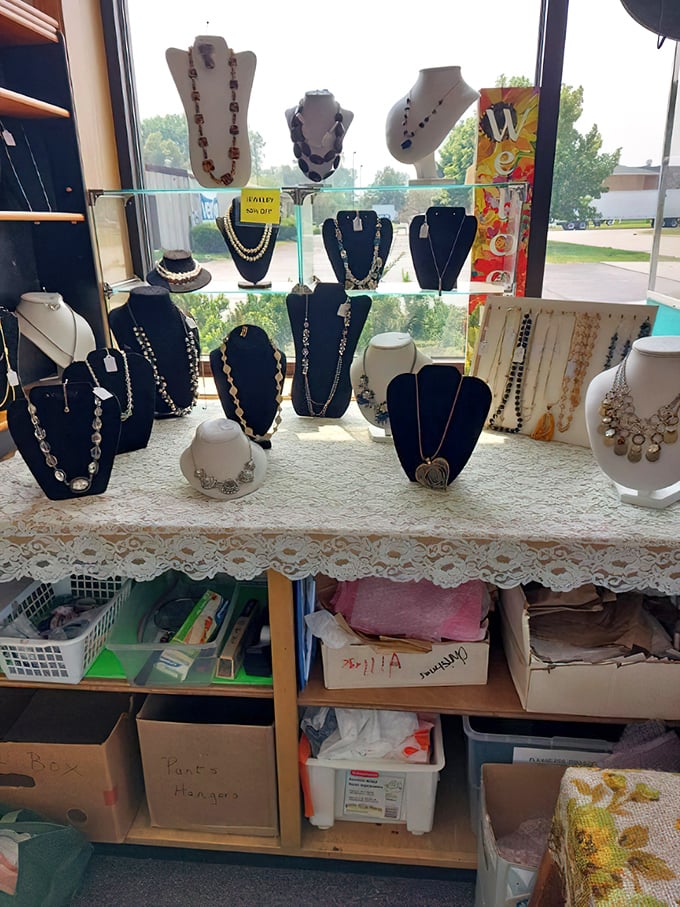Jewelry displayed with care—these necklaces and pendants await their chance to adorn new necks and create fresh memories.
