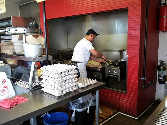 Stacks of styrofoam containers ready for action – the humble vessels that carry extraordinary breakfast treasures to hungry souls.