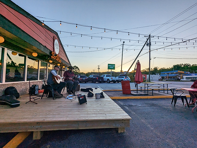 As the sun sets, live music transforms the patio into the perfect soundtrack for your food coma—because great barbecue deserves its own theme music.