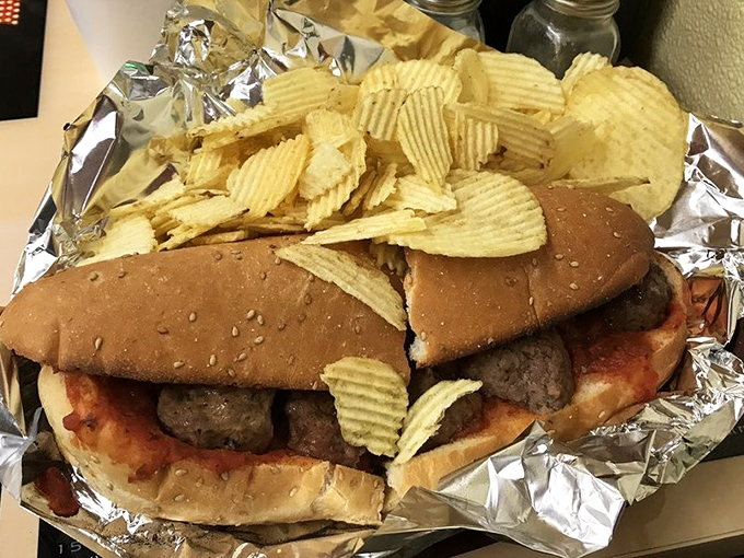 A meatball sub that requires both hands, several napkins, and absolutely no concern for your shirt's wellbeing—the hallmark of truly exceptional comfort food.