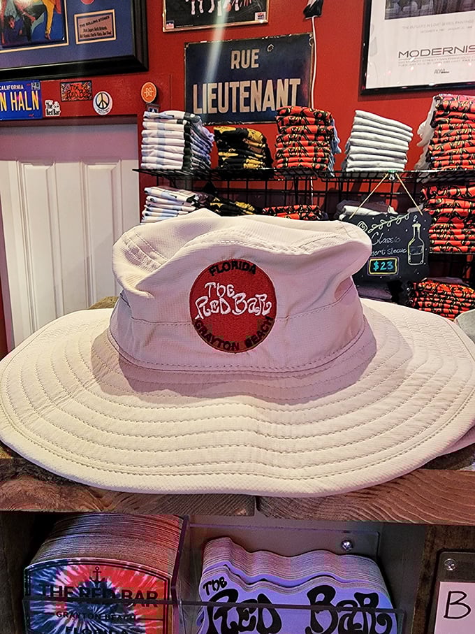 The RedBar merchandise lets you take home a slice of Santa Rosa Beach cool—though sadly, the key lime pie flavor doesn't transfer to the bucket hat.