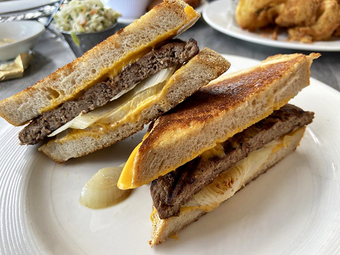 The humble patty melt gets the Stage Deli treatment – grilled to perfection with melty cheese that stretches with each bite.