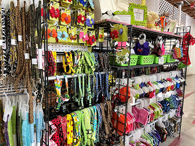 Pet paradise! Colorful leashes, harnesses and accessories ensure your four-legged family members can be as stylish as their humans.