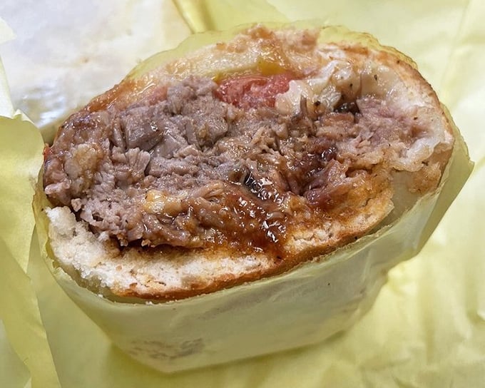 A pulled pork sandwich so good it should come with a warning label: "May cause spontaneous happiness and food-based epiphanies."